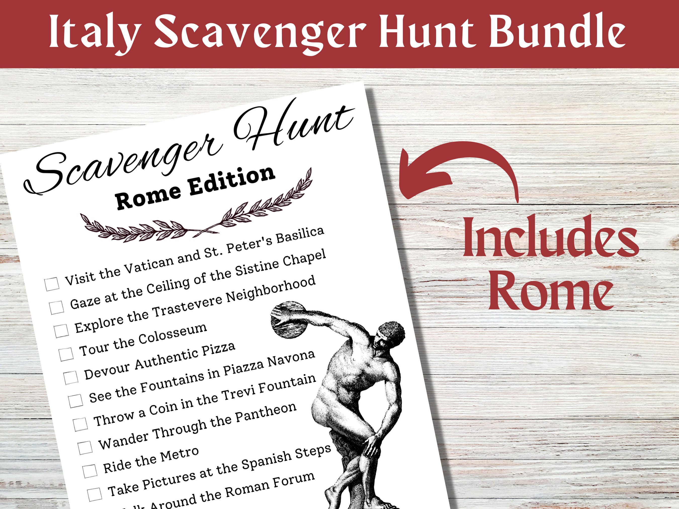 Italy Scavenger Hunt Bundle - 3 Scavenger Hunts - Rome, Florence ...