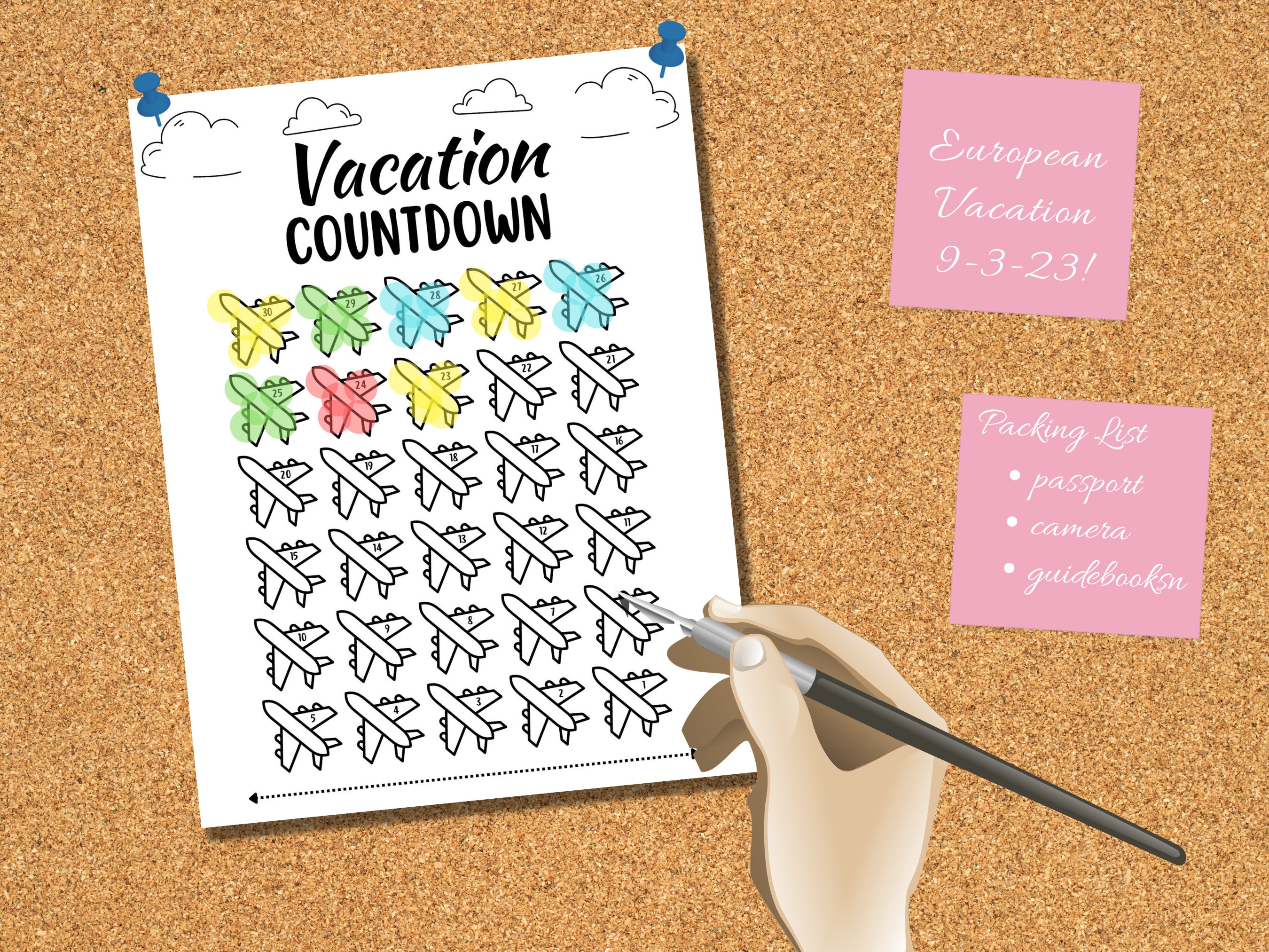 Vacation Countdown - Travel Printable - Trip Countdown - Travel ...