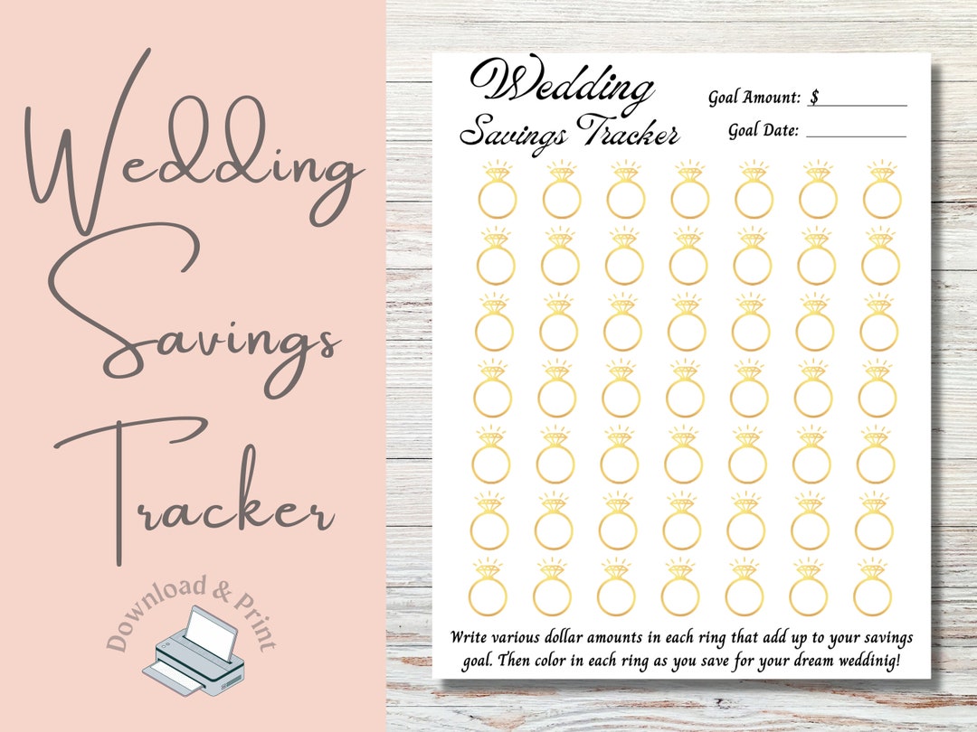 Wedding Savings Tracker - Save for Your Wedding - Wedding Fund ...