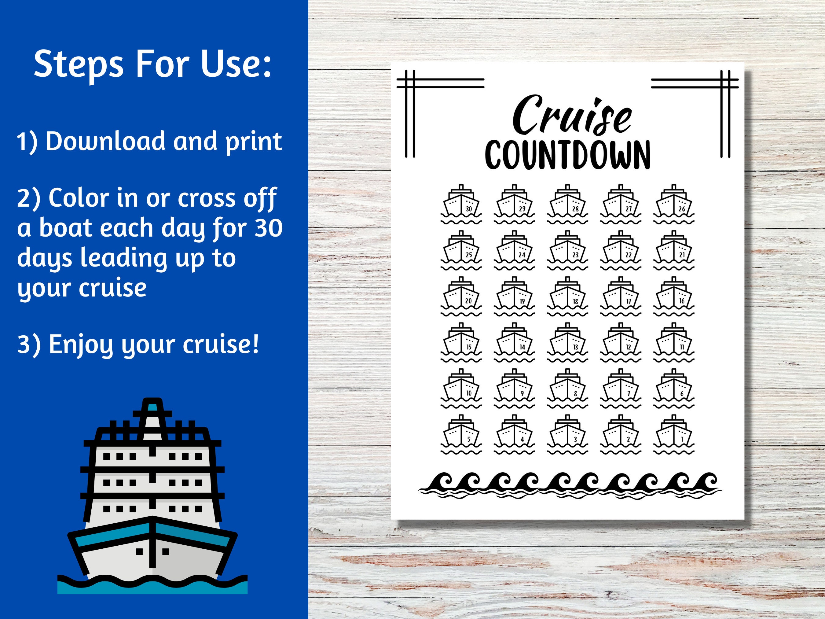 Cruise Countdown - Vacation Countdown - Cruise Calendar - Travel ...