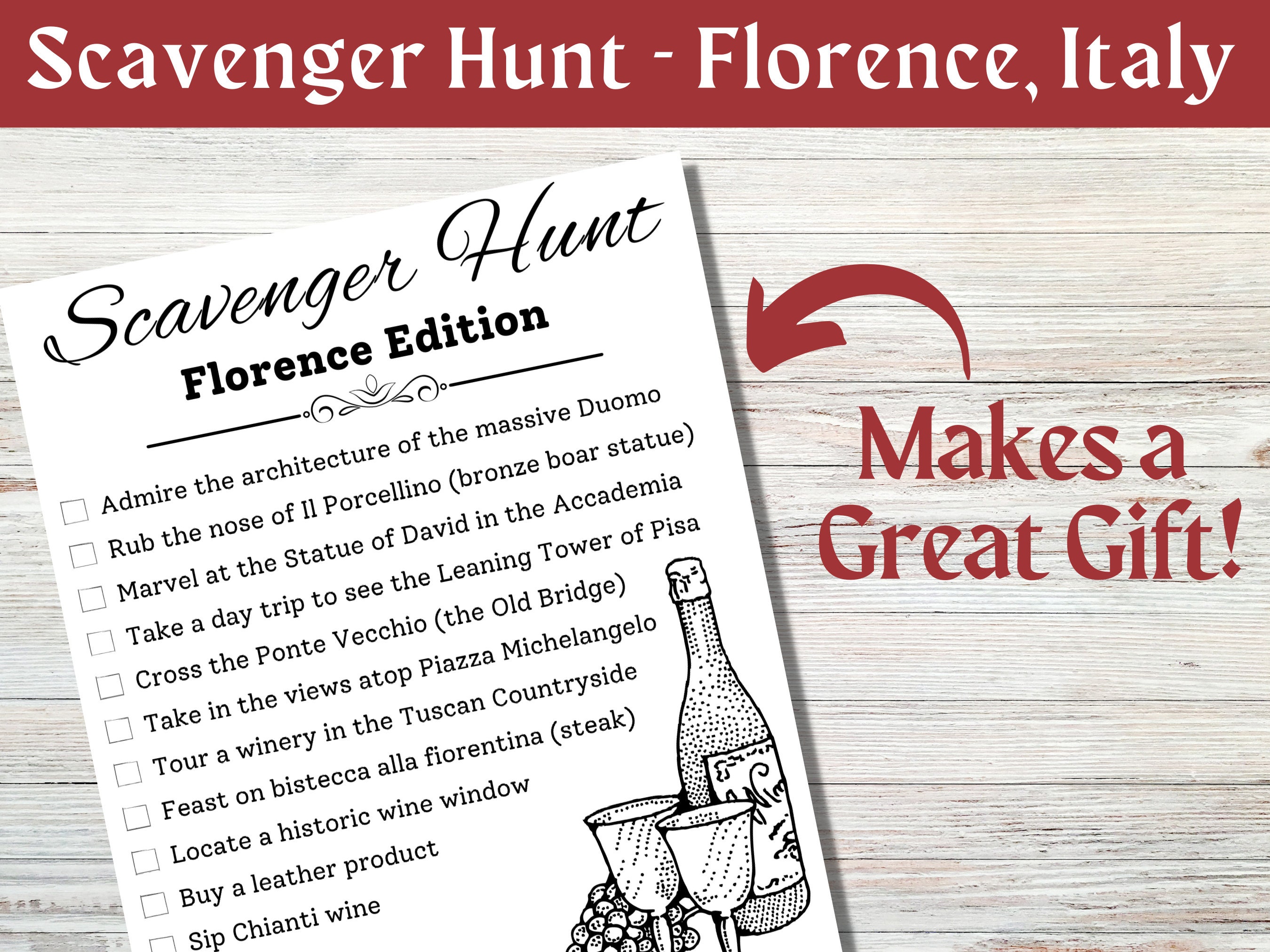 Scavenger Hunt for Florence, Italy Family Vacation Activity Italy ...