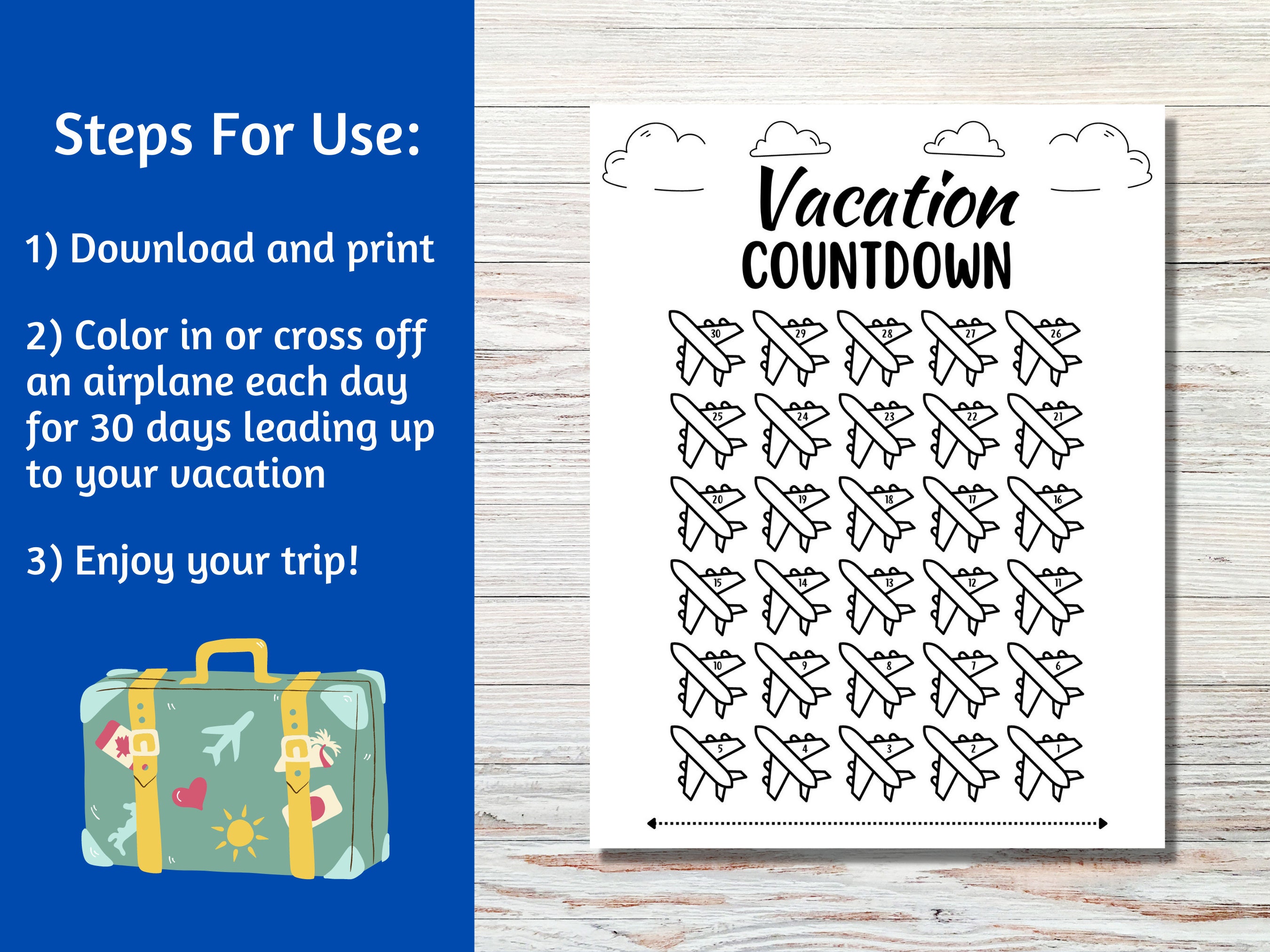 Vacation Countdown - Travel Printable - Trip Countdown - Travel ...