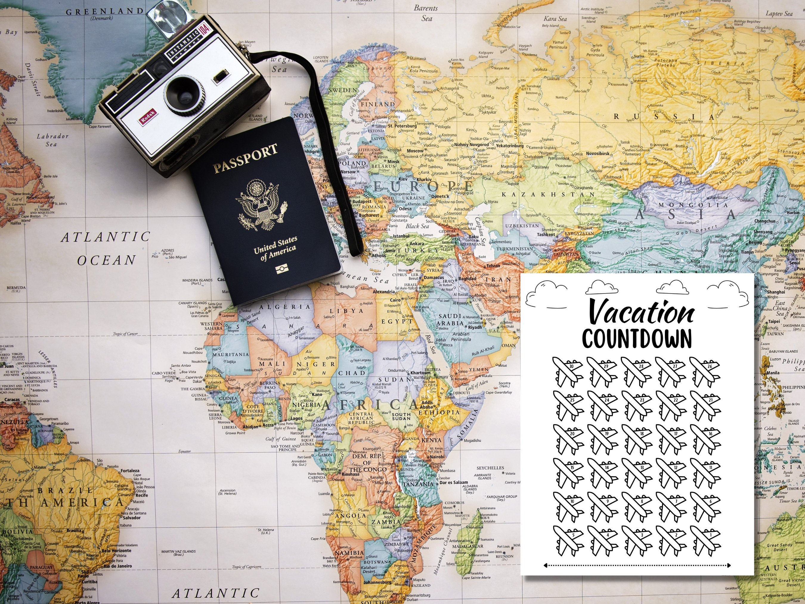 Vacation Countdown - Travel Printable - Trip Countdown - Travel ...