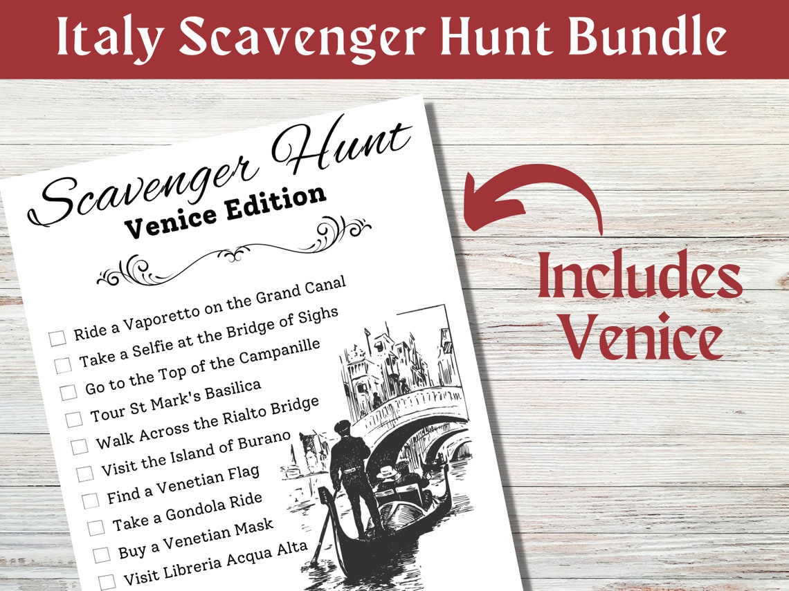 Italy Scavenger Hunt Bundle - 3 Scavenger Hunts - Rome, Florence ...