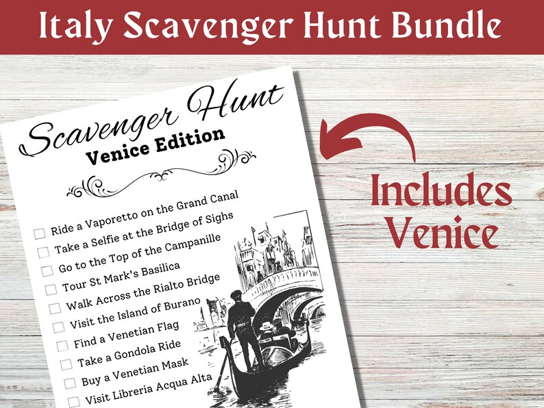 Italy Scavenger Hunt Bundle - 3 Scavenger Hunts - Rome, Florence ...