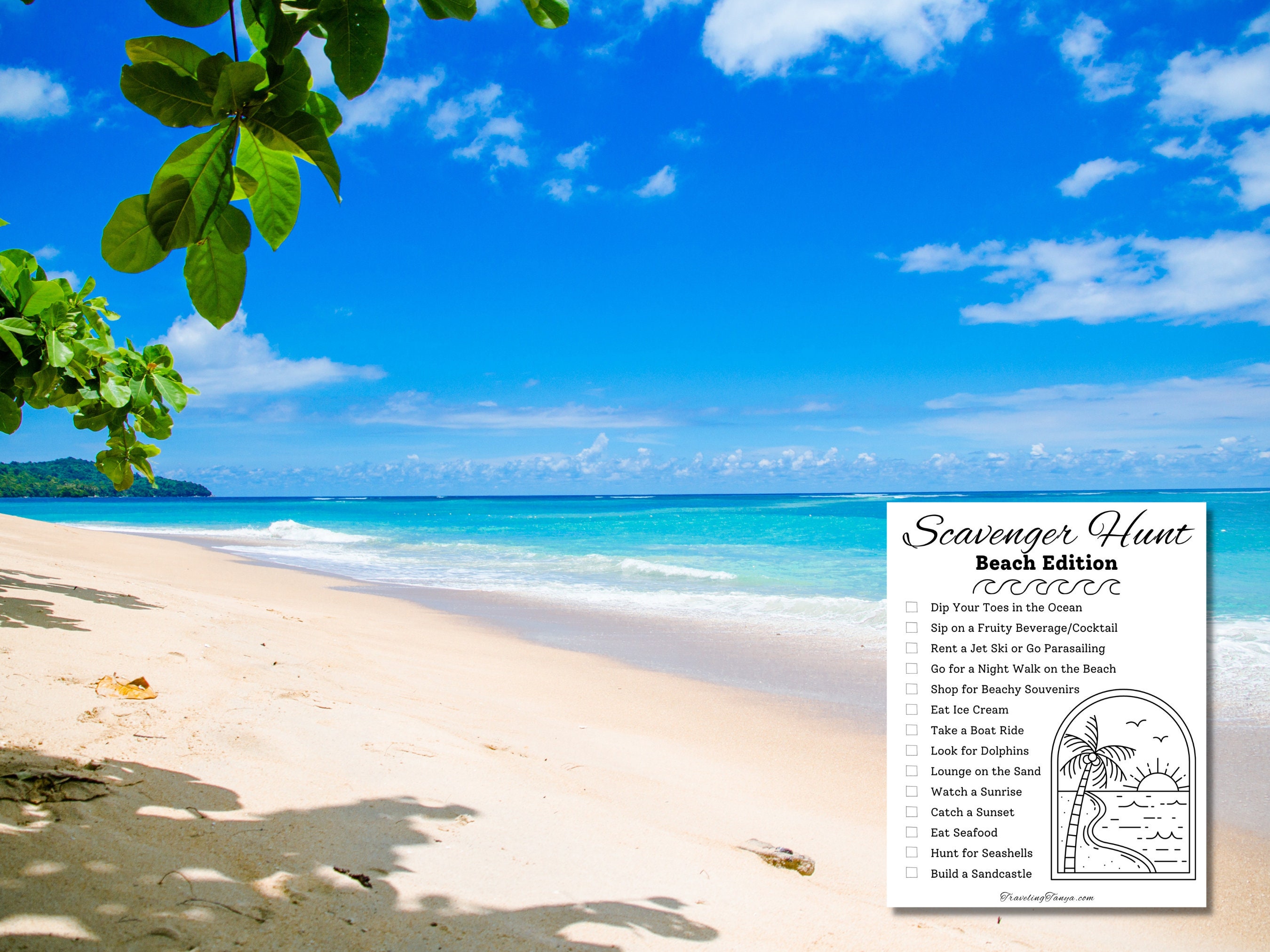 Beach Scavenger Hunt - Family Vacation Activity - Beach Vacation ...