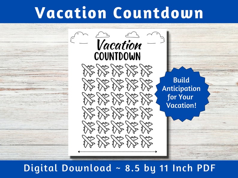 Vacation Countdown - Travel Printable - Trip Countdown - Travel ...