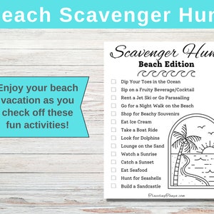 Beach Scavenger Hunt - Family Vacation Activity - Beach Vacation ...