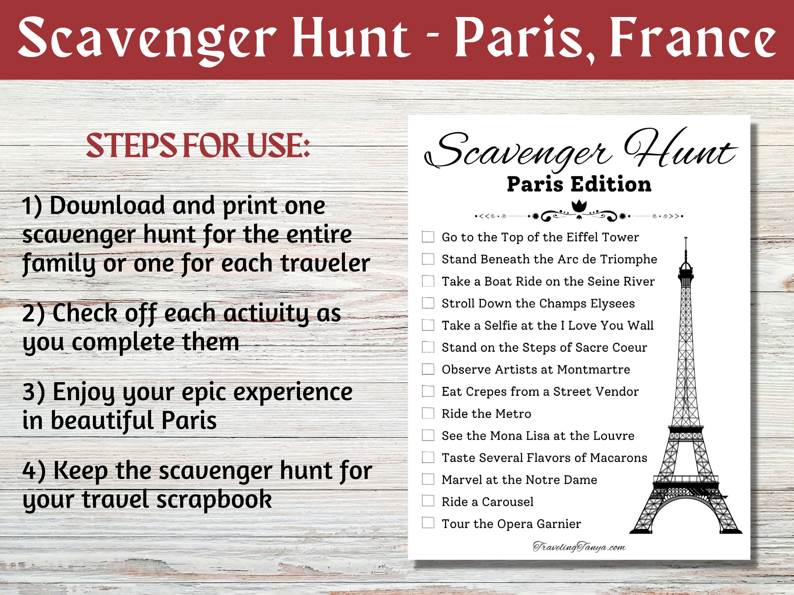Scavenger Hunt for Paris, France - Family Vacation Activity - Gift for ...