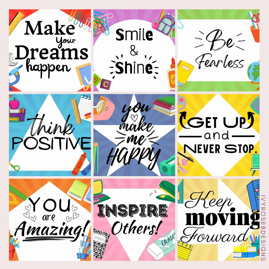 Printable Lunch Box Notes With Kids | Positive Notes | Affirmation ...