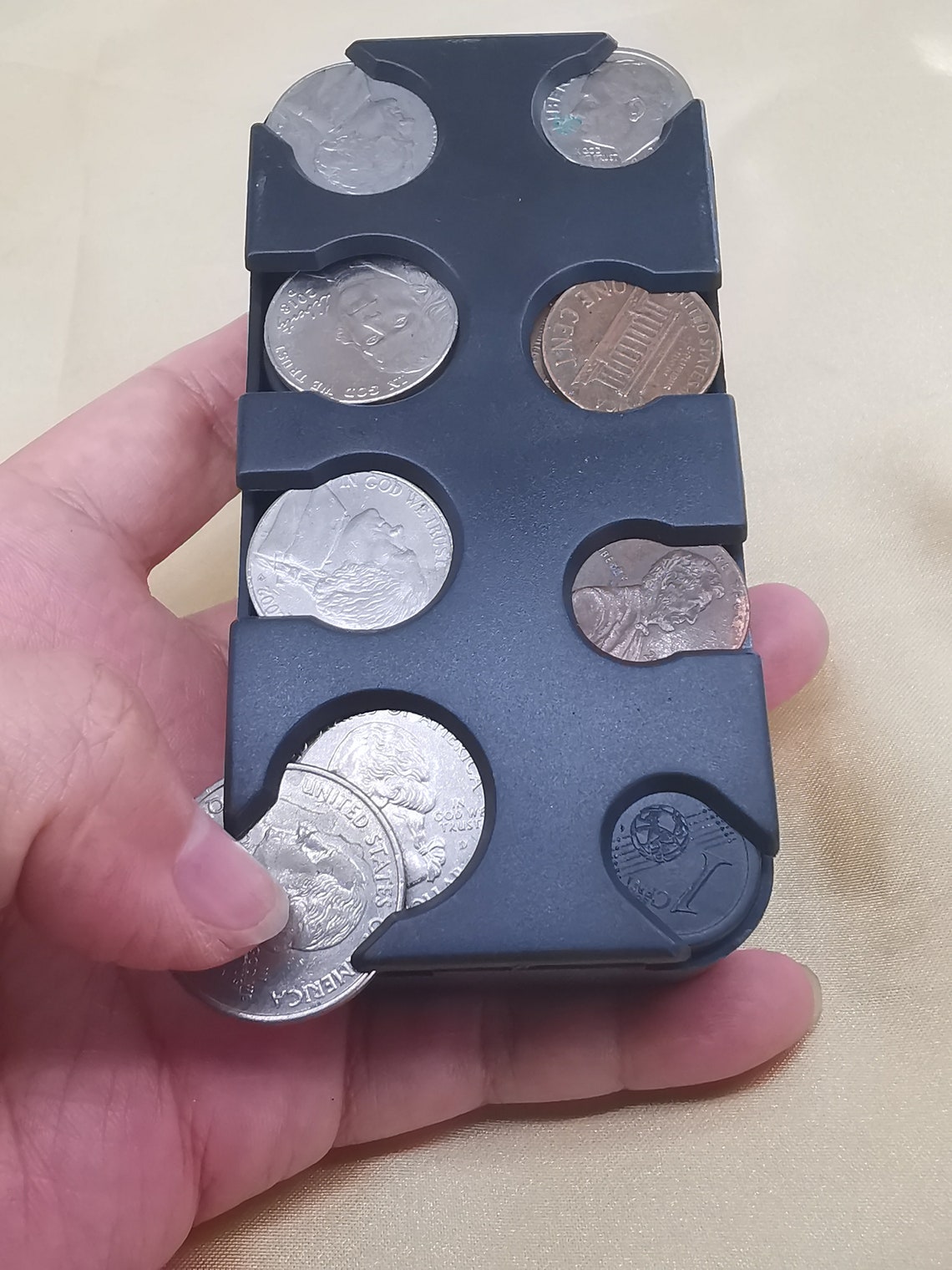 2 Pcs Custom COIN MATE Case Organizer Change Holder Slots for U S Dimes ...