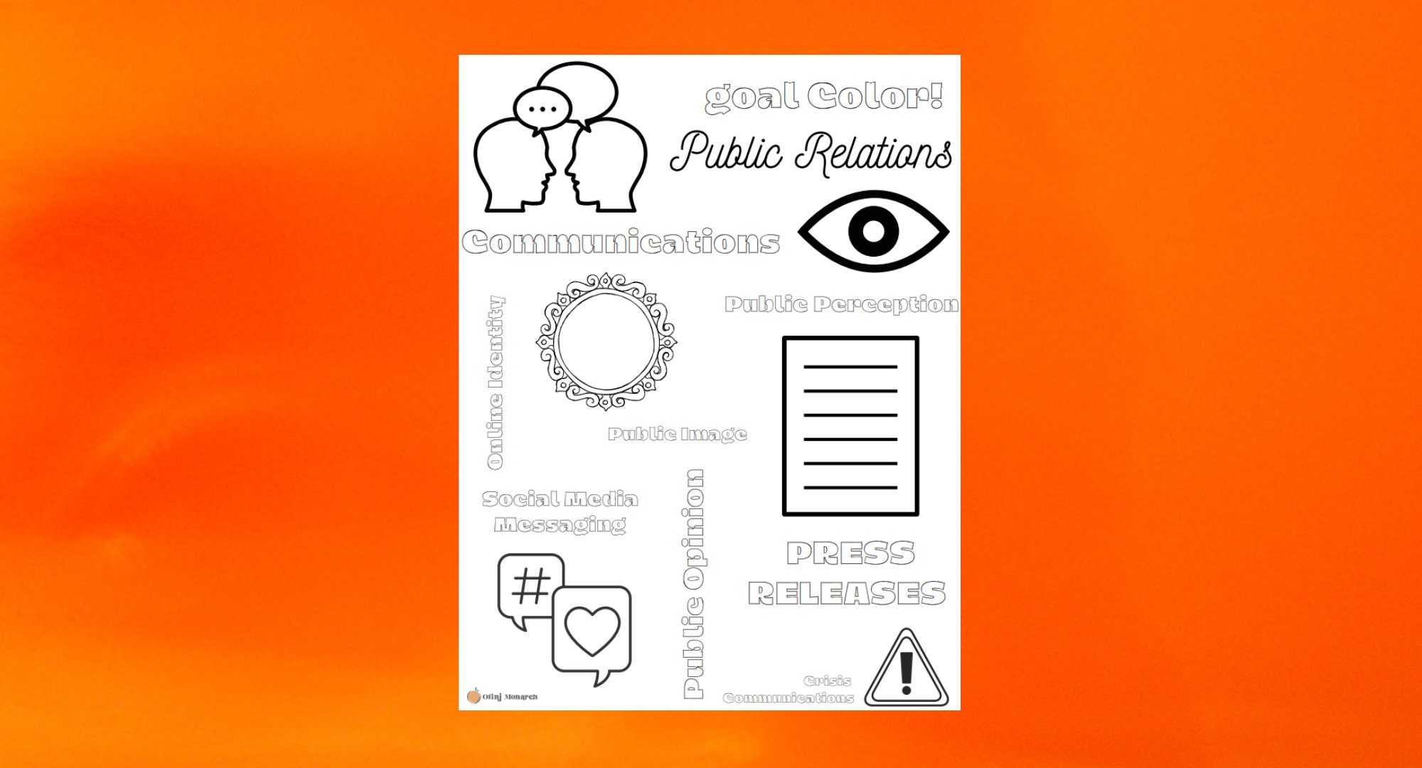 Goal Color for Kids Coloring Page, Topic Marketing - Etsy