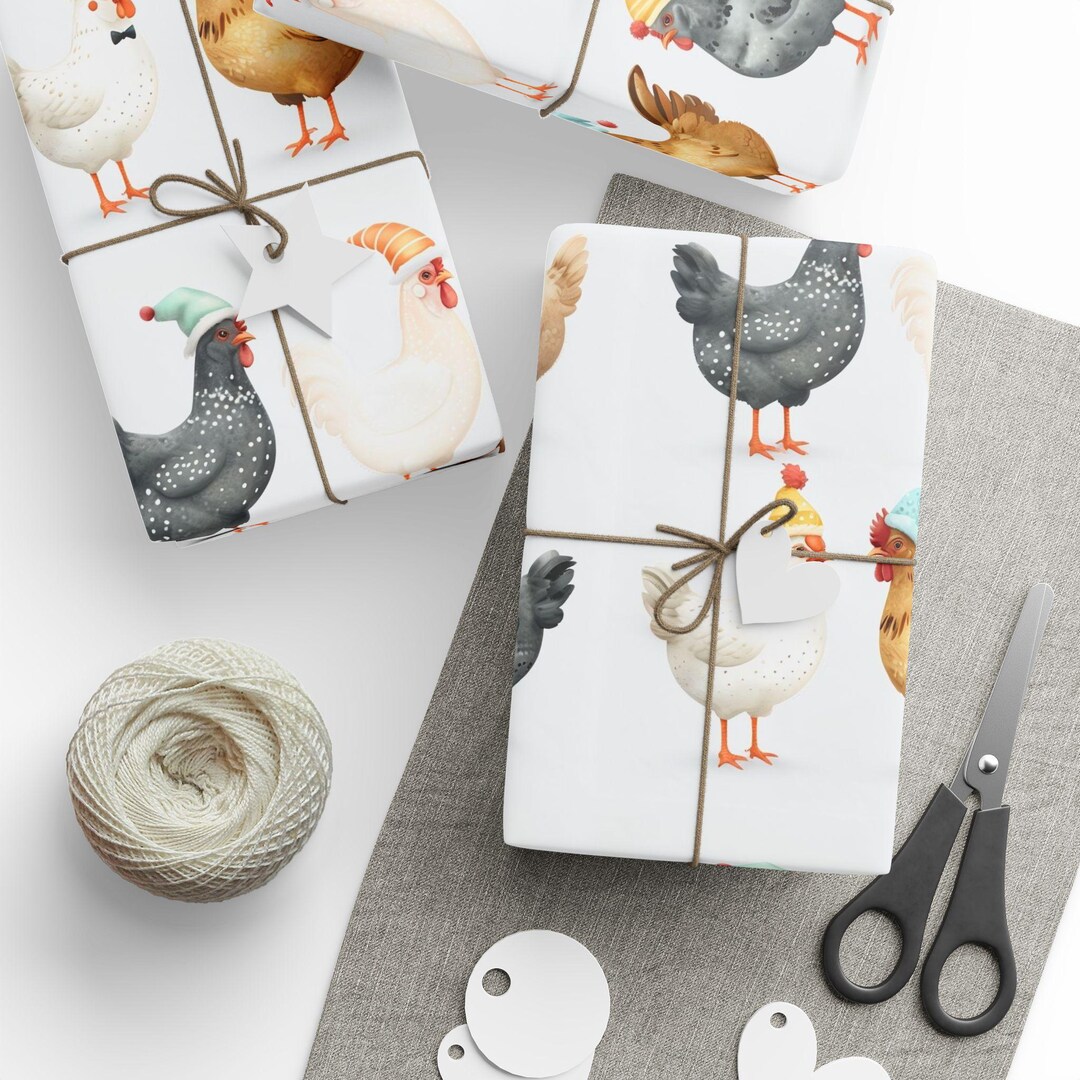 Christmas Chicken Wrapping Paper - Etsy