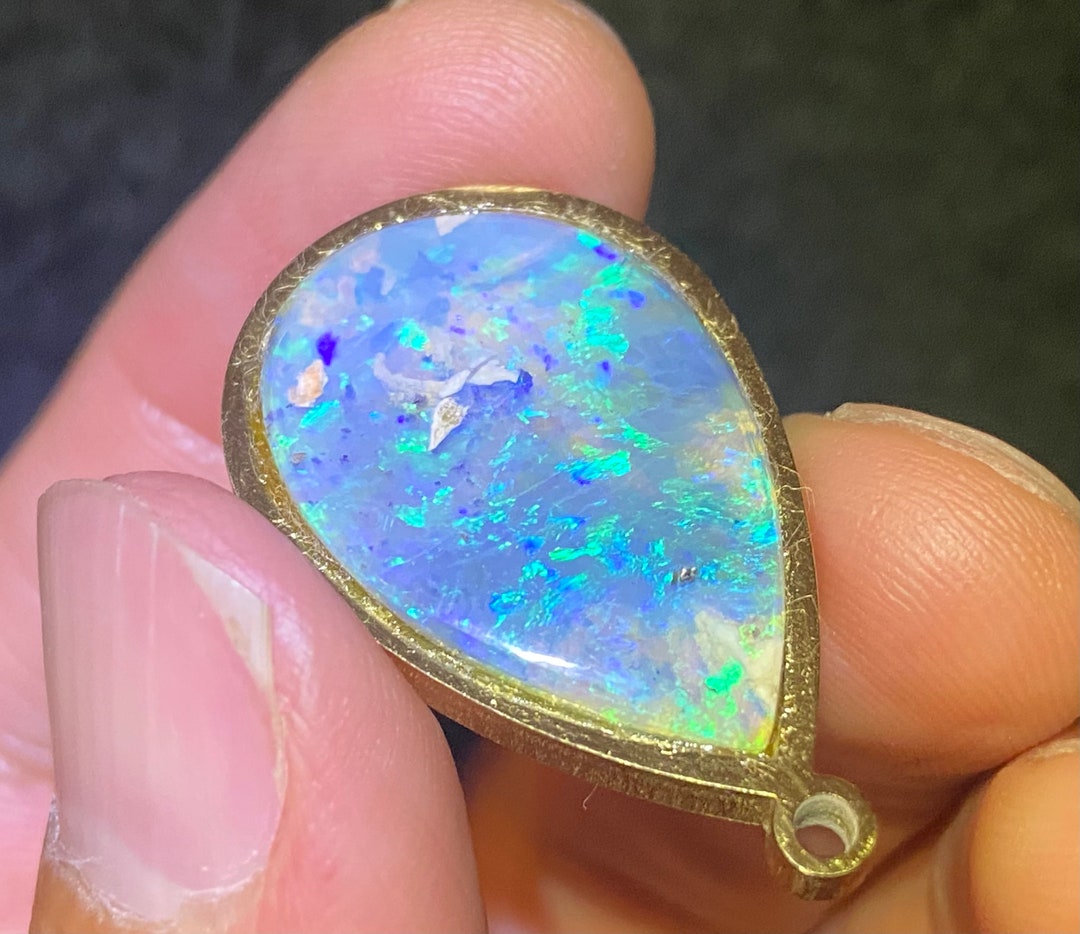 Eye Drop Shape Green Crystal Opal Lightning Ridge Nsw - Etsy