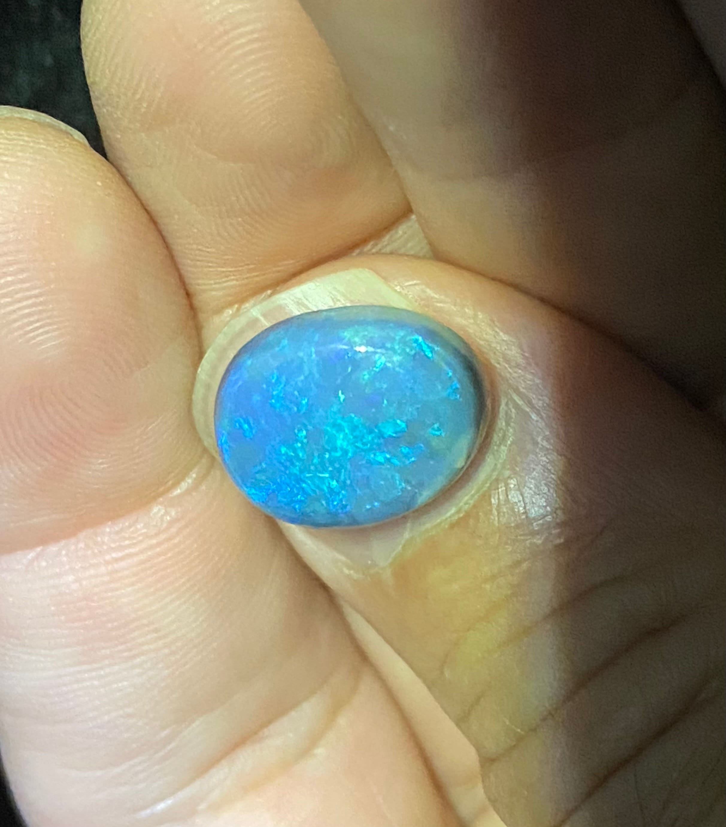 Half Polished Blue Crystal Opal Lightning Ridge Nsw - Etsy