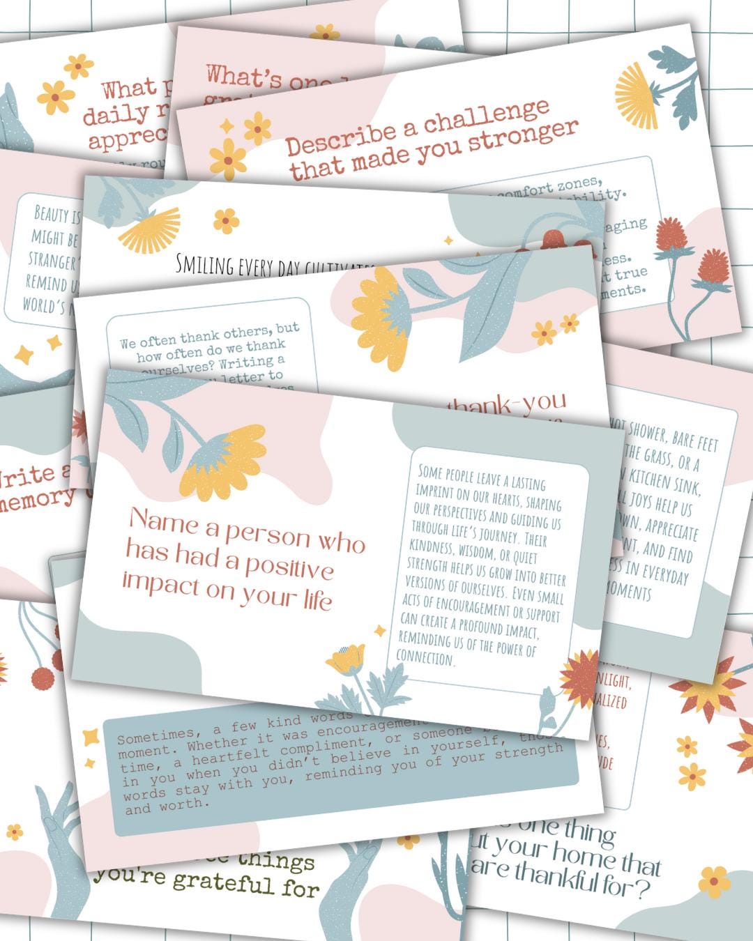 28 Days of Gratitude Journal Cards | Printable Daily Gratitude Prompts ...