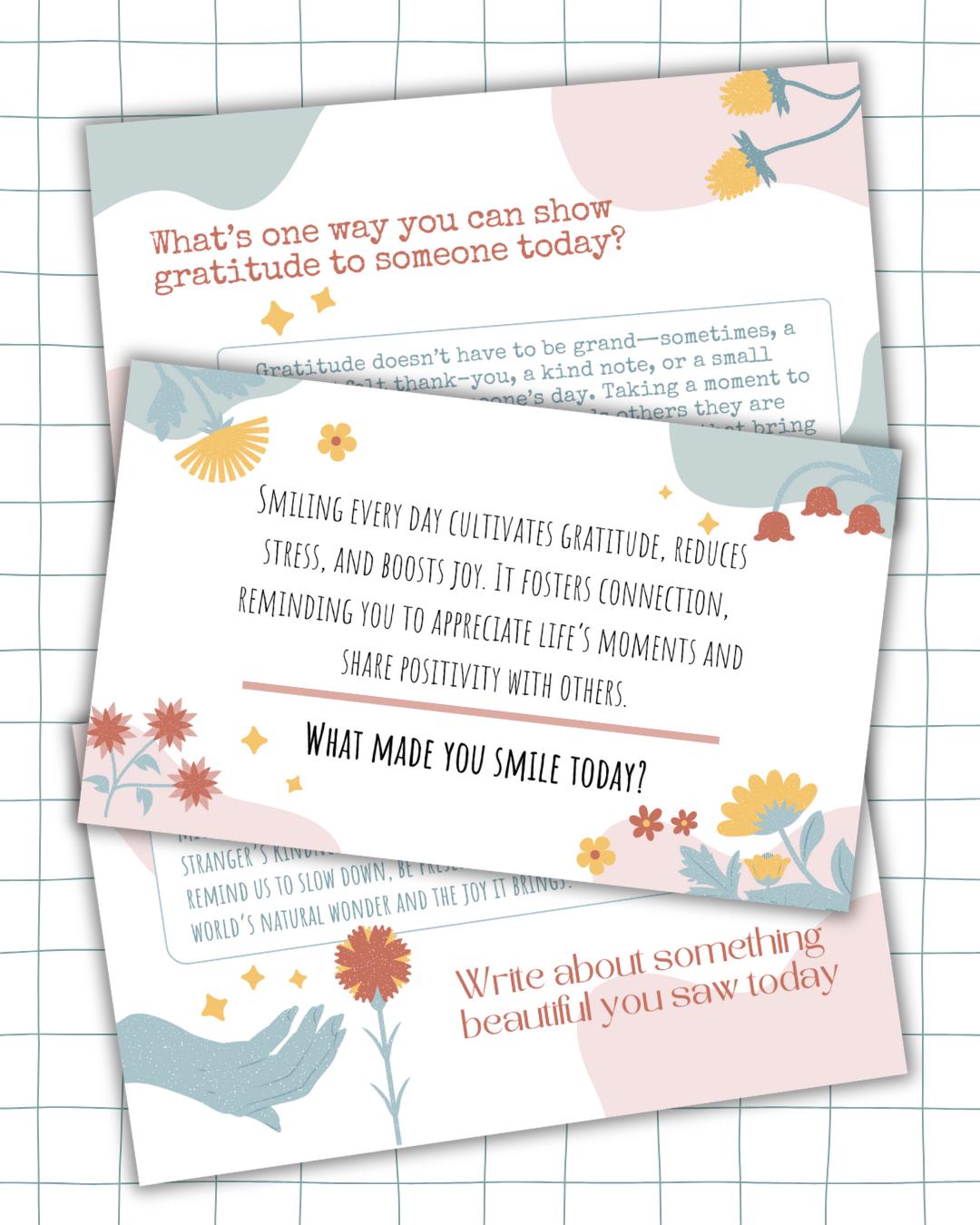 28 Days of Gratitude Journal Cards | Printable Daily Gratitude Prompts ...