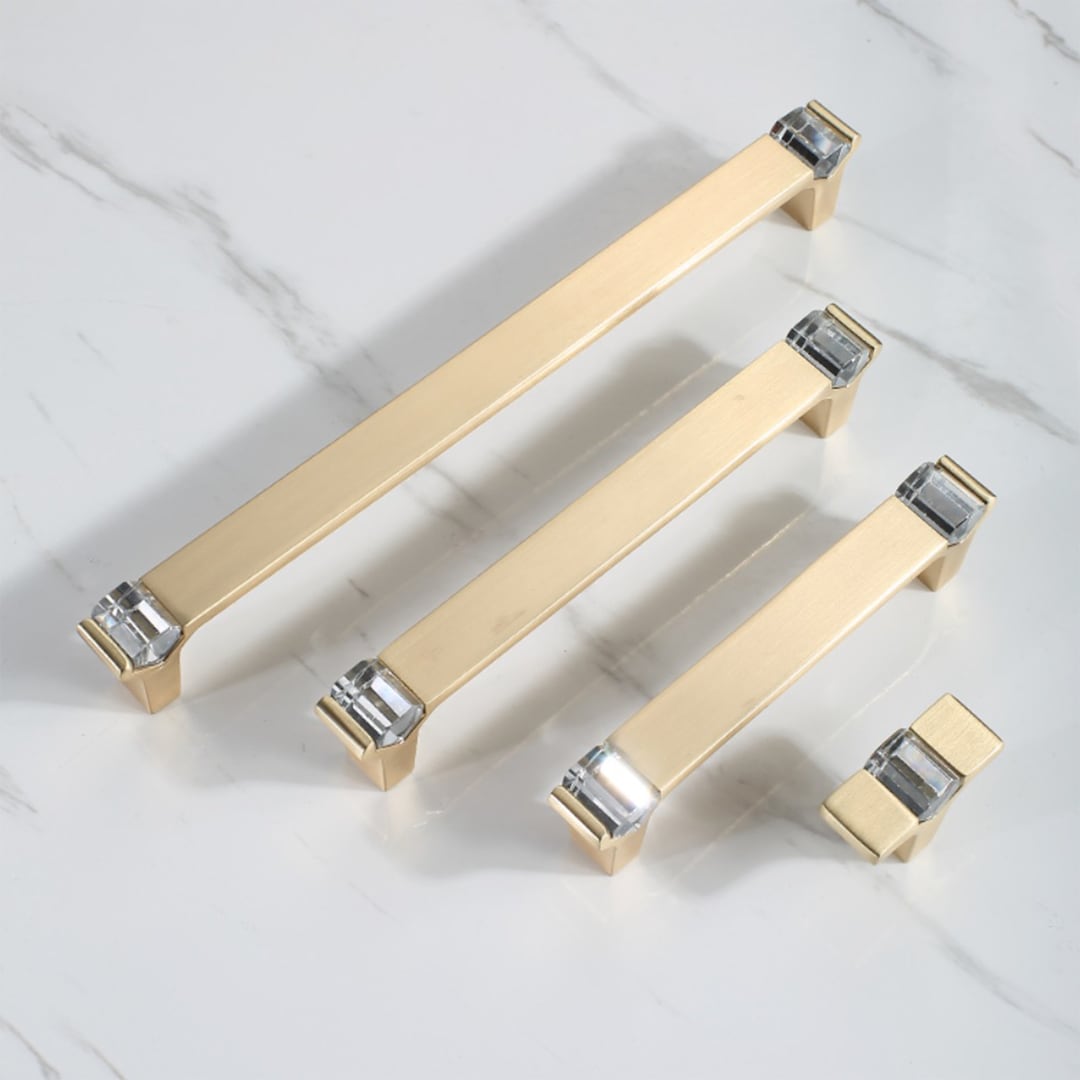 3.75 5 7.56 Crystal Inlay Cabinet Knobs Pulls Cupboard Handles Kitchen ...