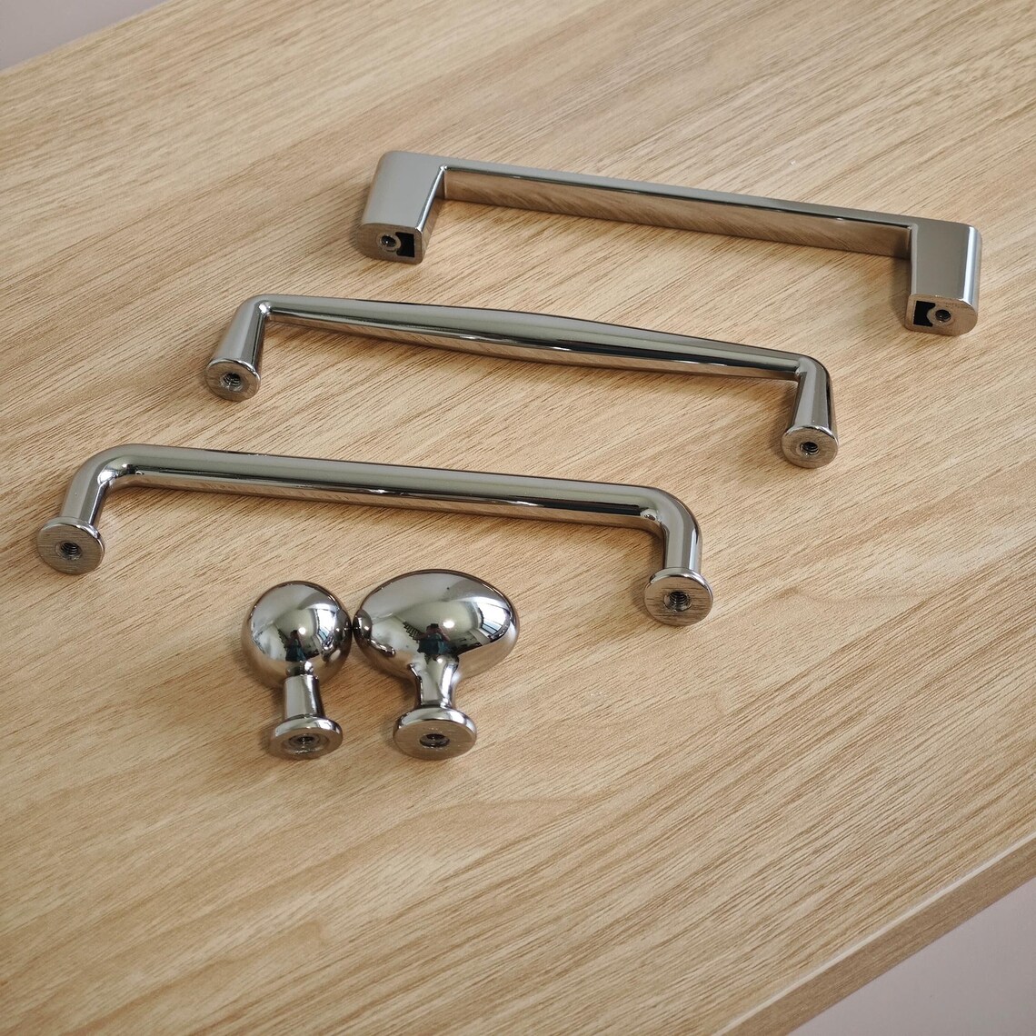 Chrome Modern Cabinet Pull - Zinc Alloy Drawer Knob - Multiple Sizes - Etsy