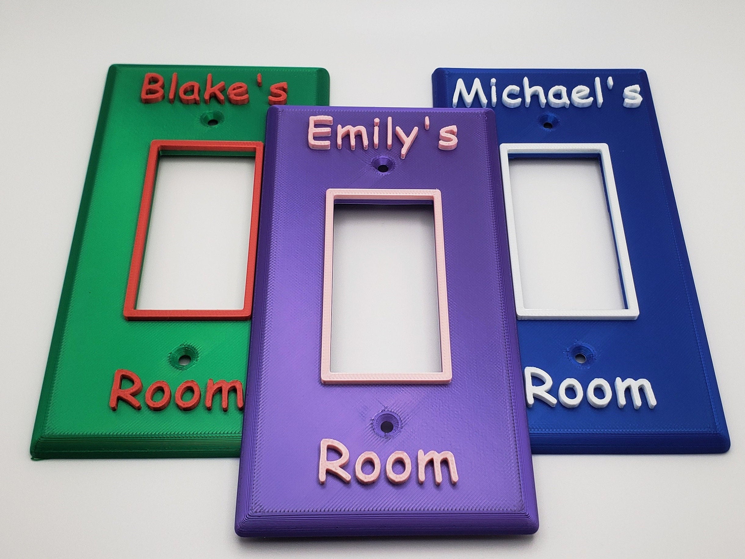 Personalized 3D Printed Light Switch Covers, Custom Light Plate Cover, Personalized Boy Bedroom ...