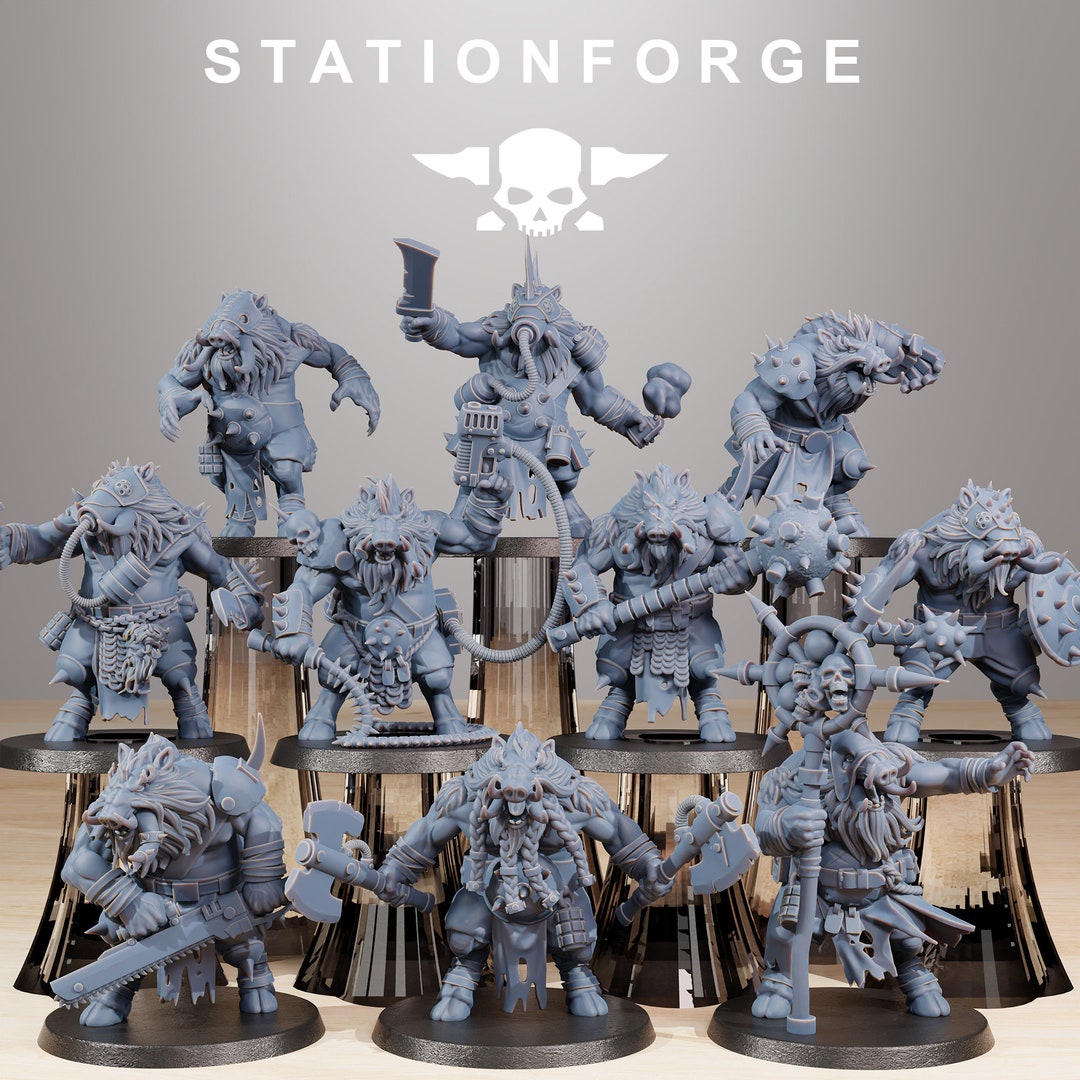 Corrupted Guard Beasts Beastmen 10 Unit Kill Team Herd 3D Printed Model ...