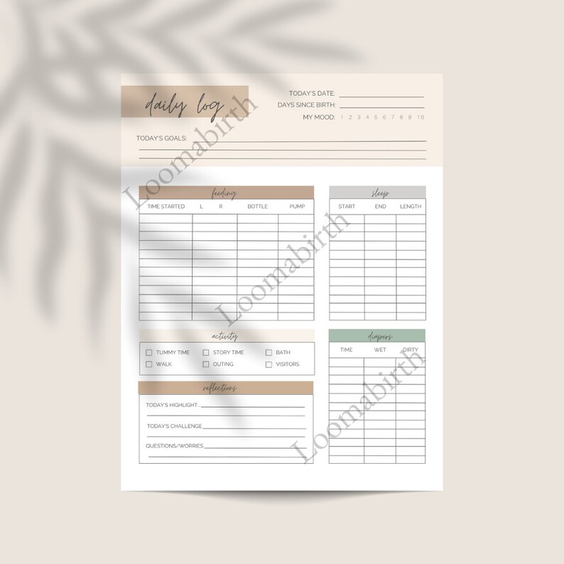 Printable Postpartum Breastfeeding Workbook | Nursing Tracker & New Mom ...