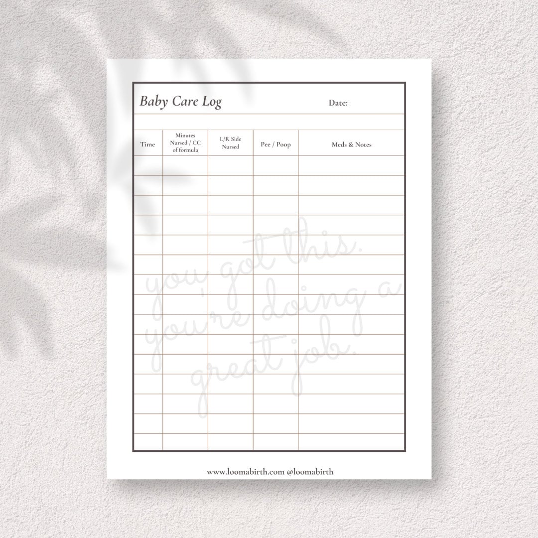 Newborn Diaper Tracker Printable | Baby Pee & Poop Log (PDF) - Etsy