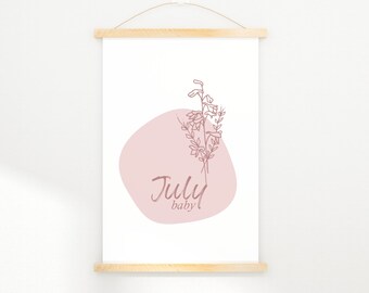 July Birth Flower Printable - Etsy