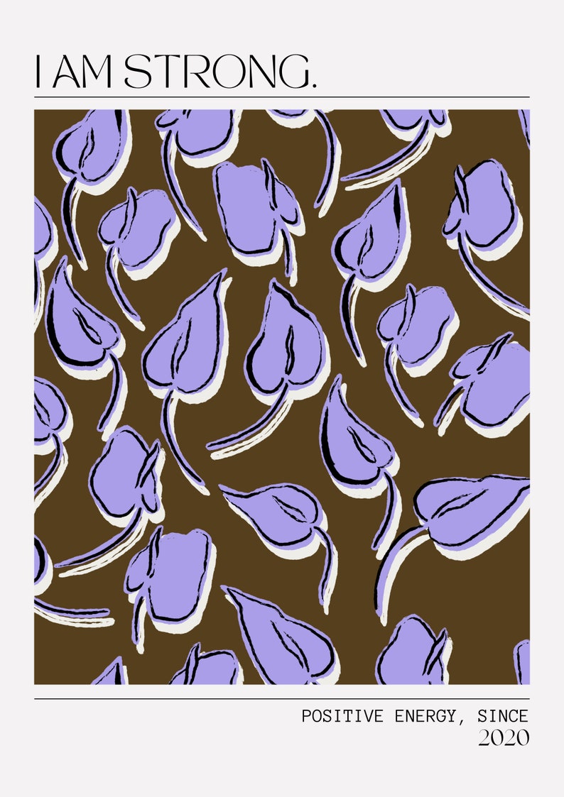 Printable ~ Positive Affirmations Wall Art | I Am Strong | Words of ...