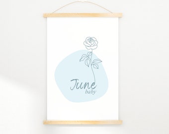 BIRTH FLOWER GIFT Instant Download Birthday Gift June Birth Flower ...