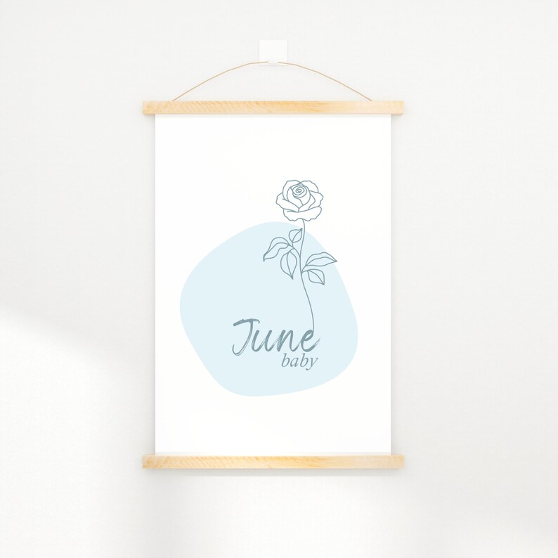 June Baby Birth Month Flower Printable Wall Art - Etsy Canada