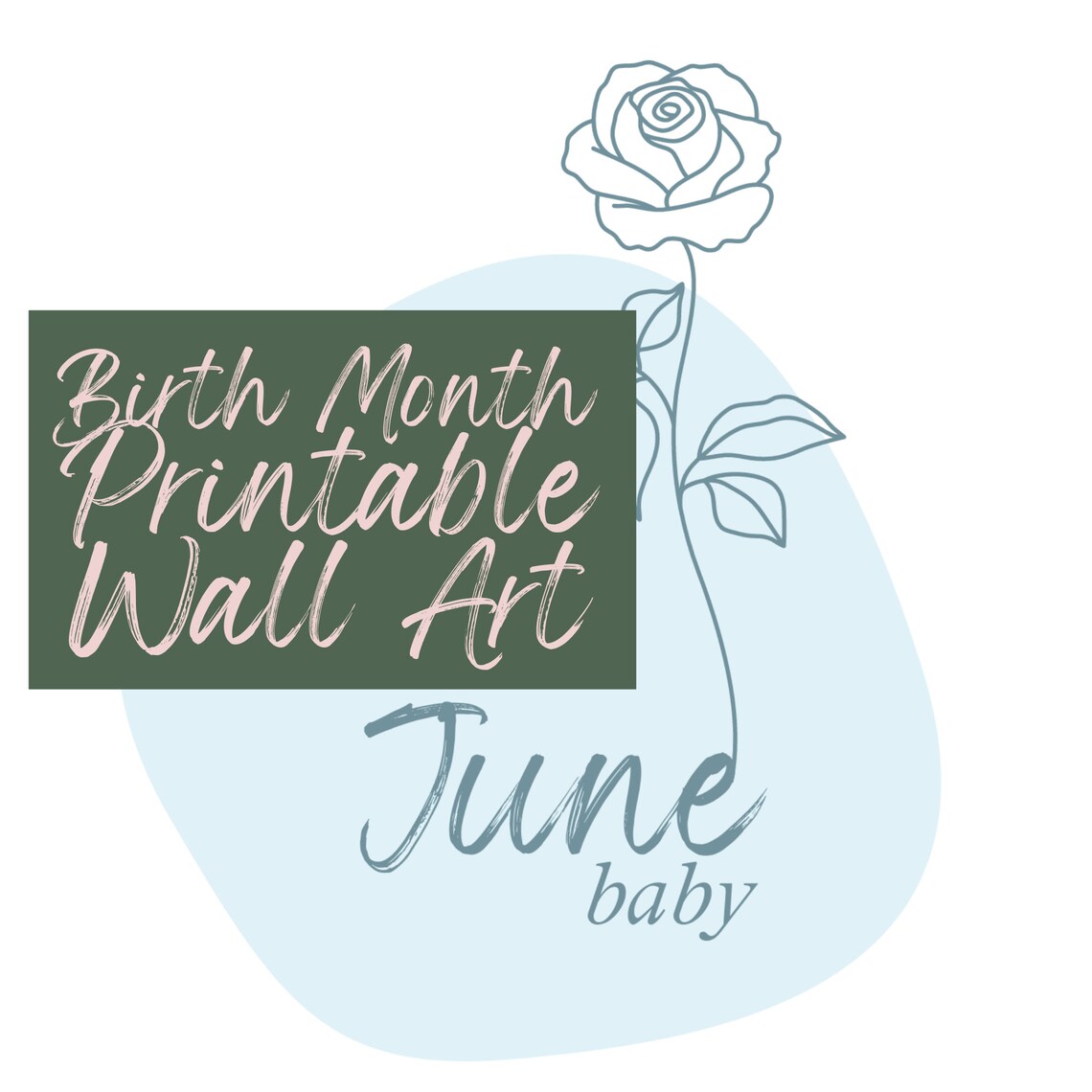 June Baby Birth Month Flower Printable Wall Art - Etsy Canada