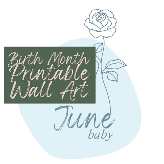 June Baby Birth Month Flower Printable Wall Art - Etsy Canada