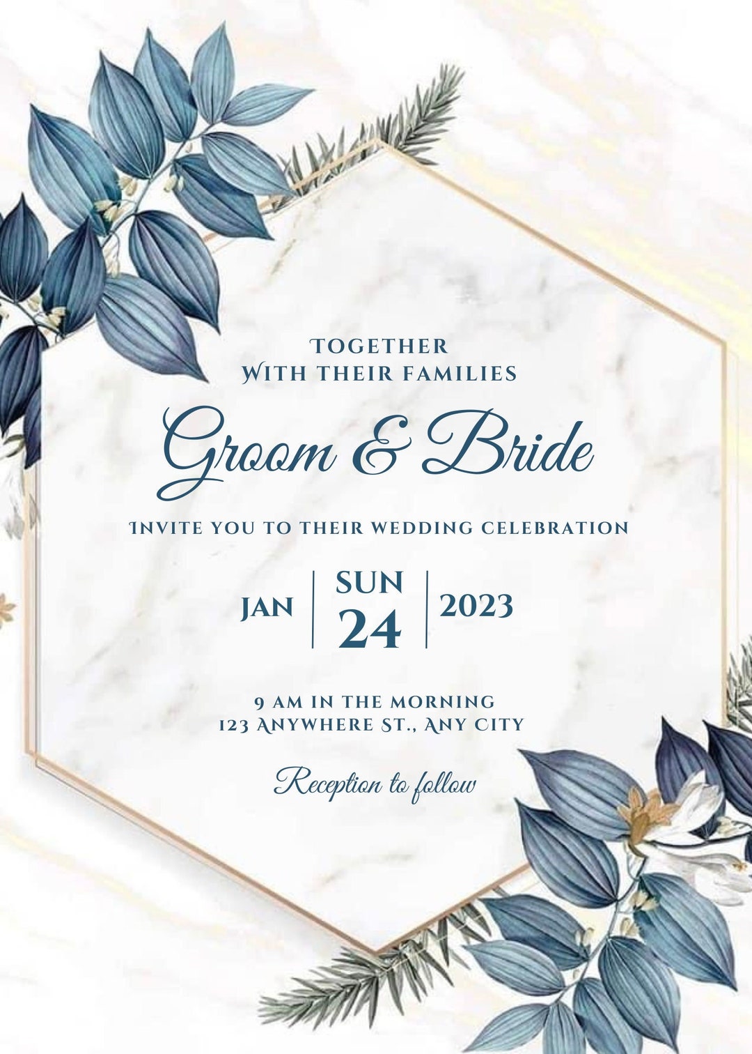 Simple Wedding Invitation Template - Etsy