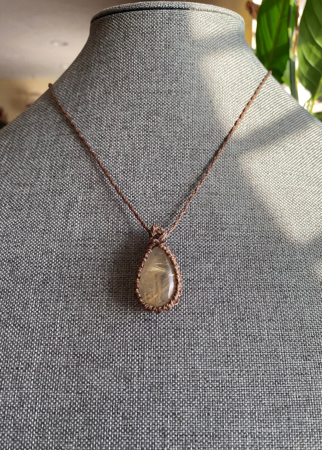 Rutilated Quartz Macrame Necklace. Aka Angels Hair Quartz - Etsy