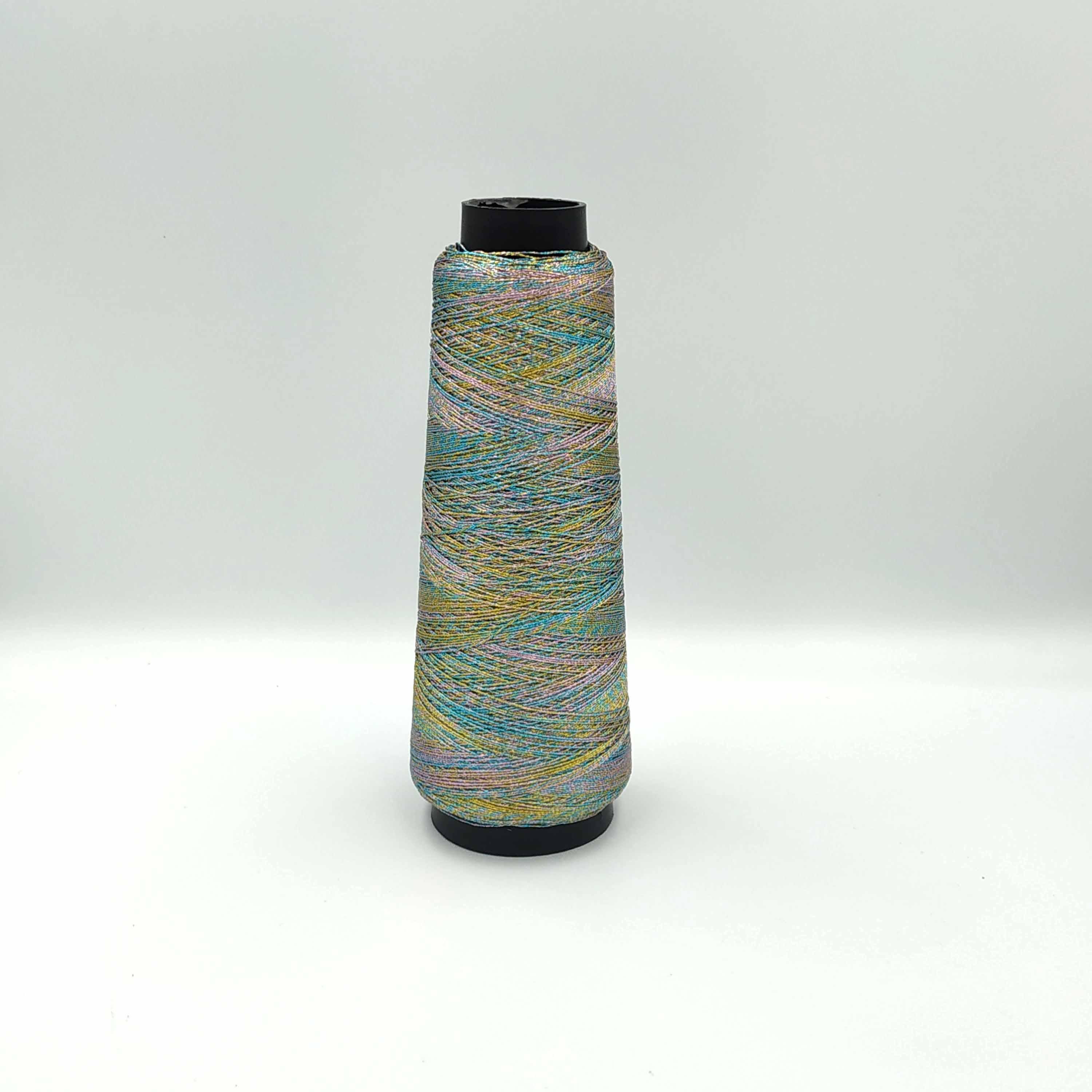 Metallic Hand Embroidery Thread, Multicolour, Rainbow, 420m, Shiny ...