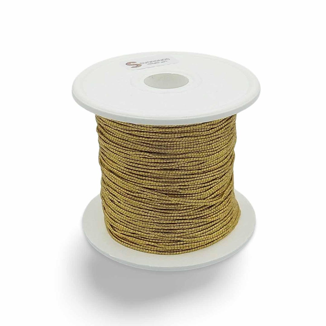 Elastic Metallic Yarn, Gold Colour, 0,6mm, 70m, Stretchy Yarn - Etsy