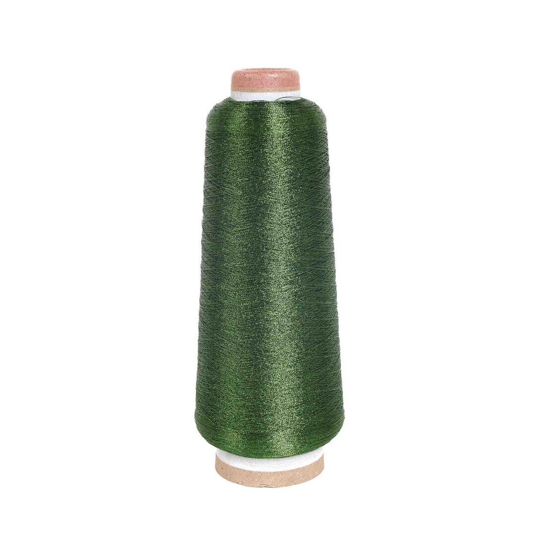 Metallic Yarn, Machine Embroidery Thread, Olive Green Colour, 4750m ...