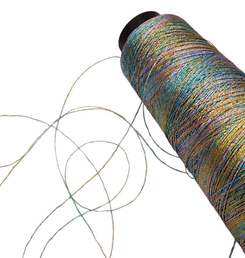 Metallic Hand Embroidery Thread, Multicolour, Rainbow, 420m, Shiny ...