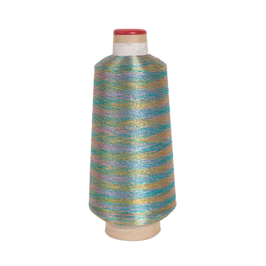 Metallic Yarn, Machine Embroidery Thread, Multicolor Rainbow, 9500m ...
