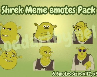 SHREK EMOTE PACK (6) | Emotes for Twitch Discord Youtube Streaming Cute ...