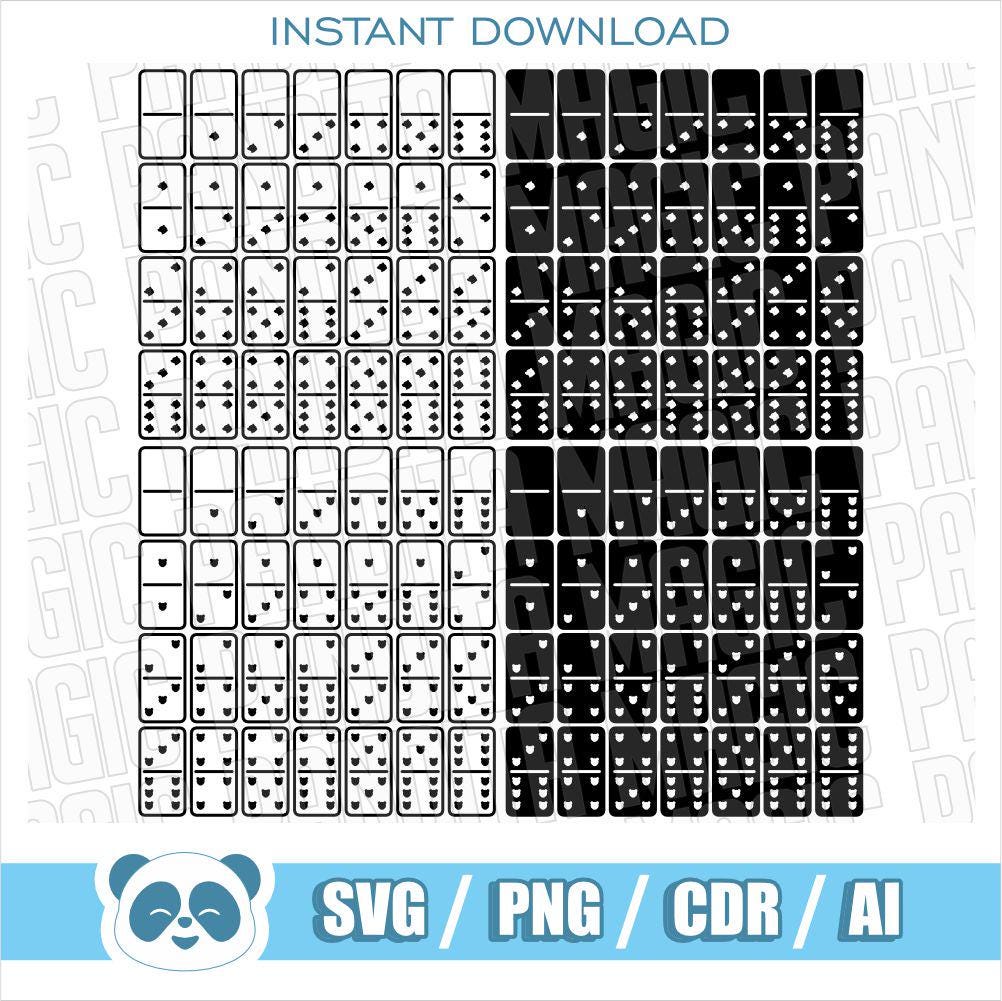 Bear Domino SVG Bundle Double Six | Cute Animal Domino Tiles | Kids ...