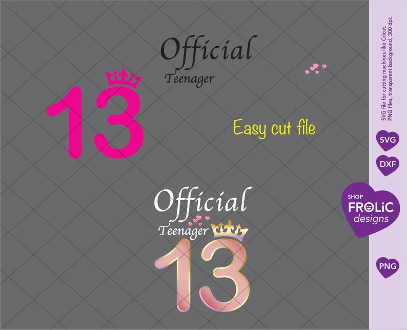 13th Birthday SVG Official Teenager Svg 13th Birthday Shirt - Etsy
