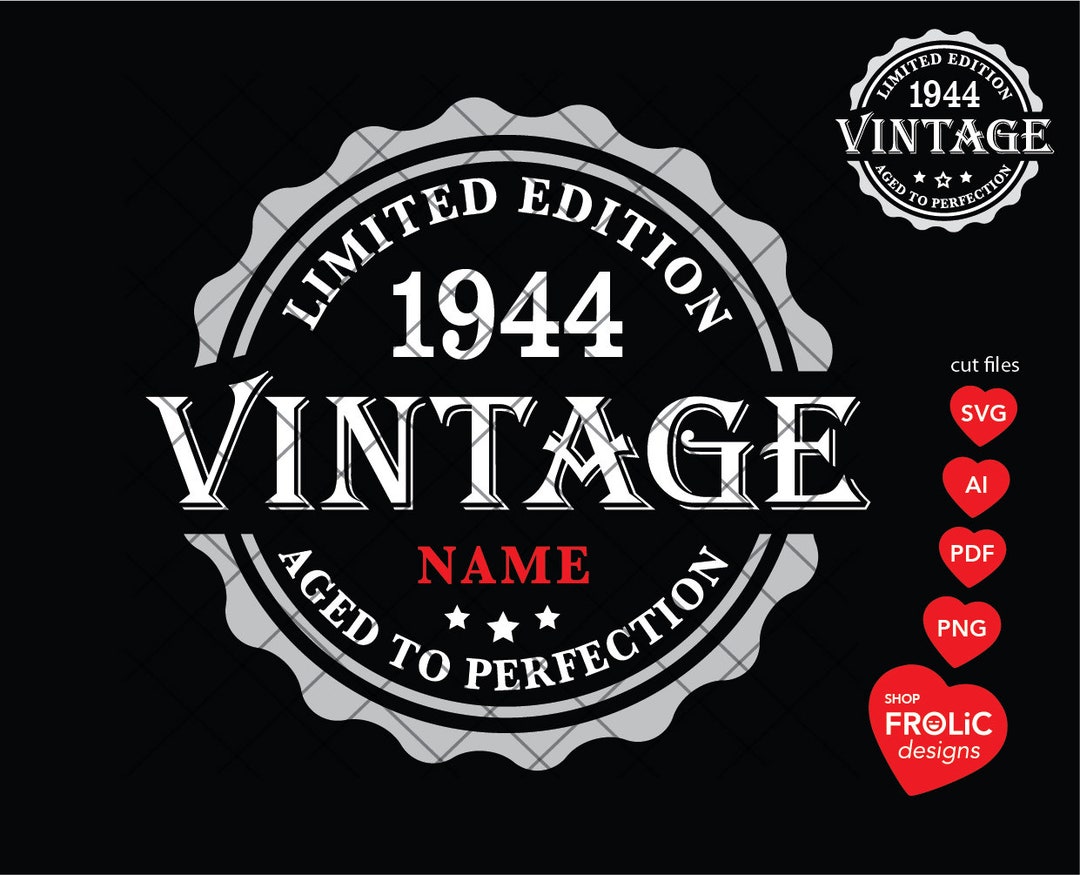 80th Birthday SVG Vintage 1944 SVG Limited Edition Svg Aged to ...