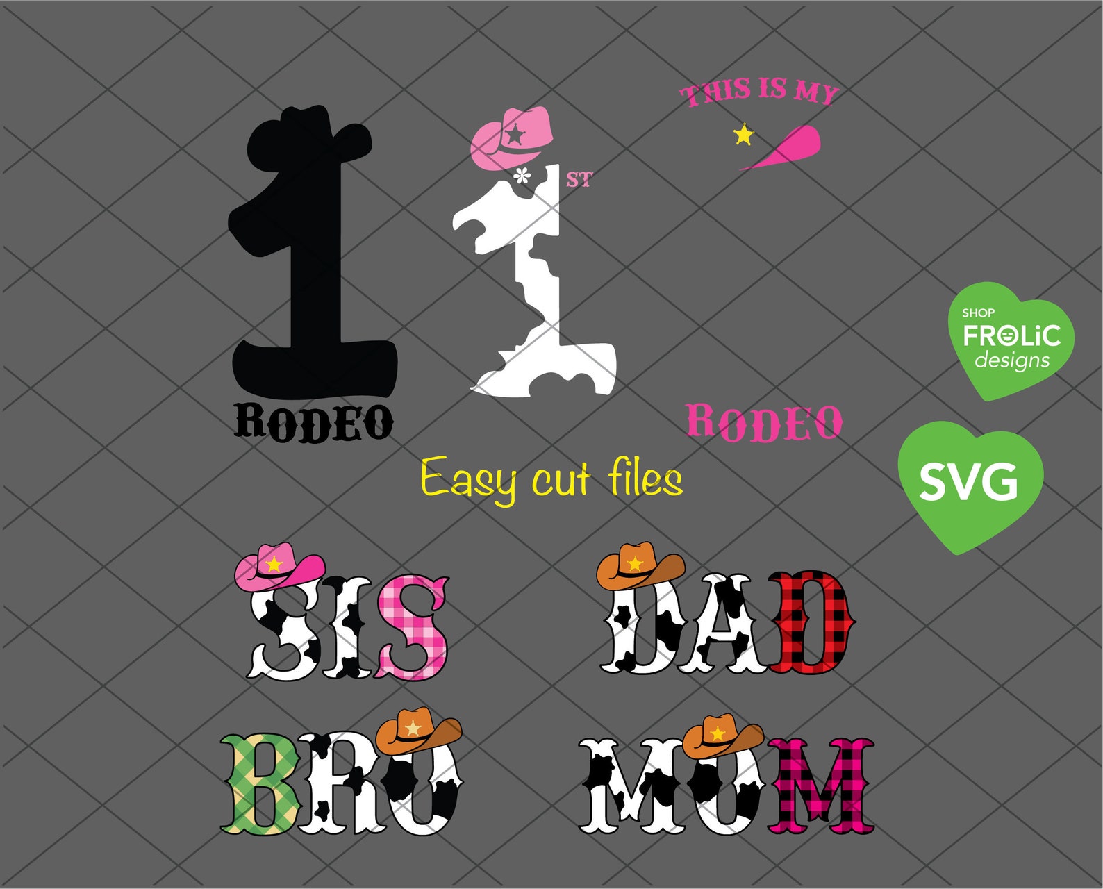 First Rodeo SVG Family Bundle – Cowboy Birthday Shirt Designs for Mom ...