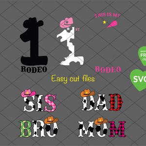 First Rodeo SVG Family Bundle – Cowboy Birthday Shirt Designs for Mom ...