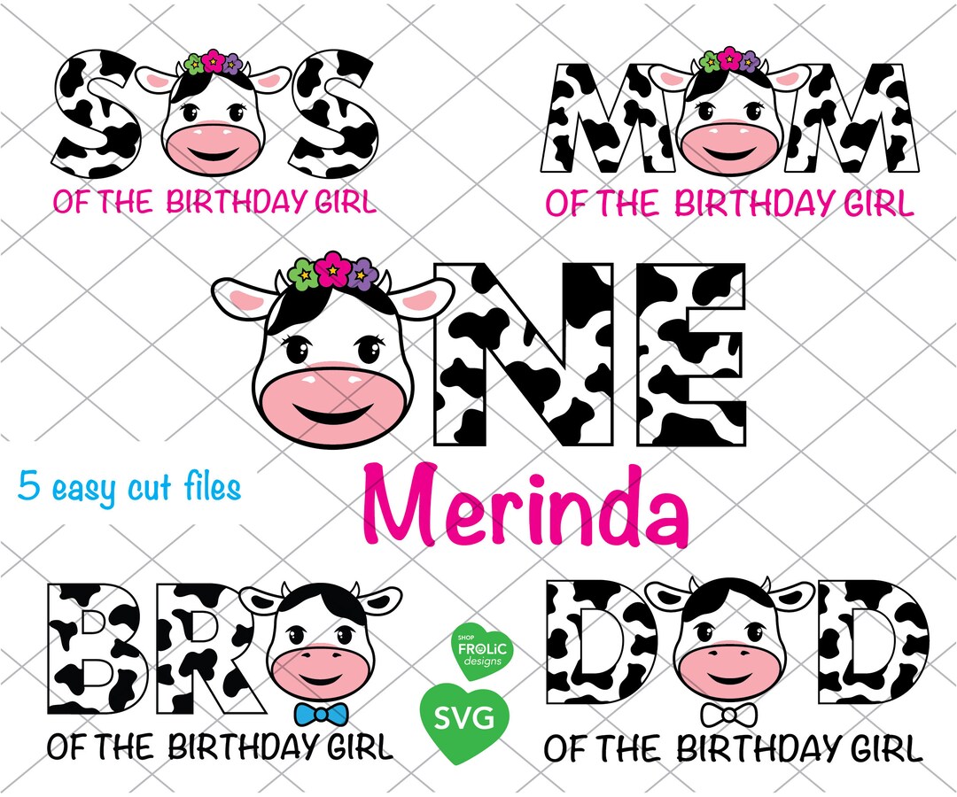 Cow One SVG 1st Birthday SVG Family Farm Party Shirt Designs Family ...