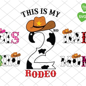 Second Rodeo SVG Family Bundle, This is My Second Rodeo SVG, Cow ...
