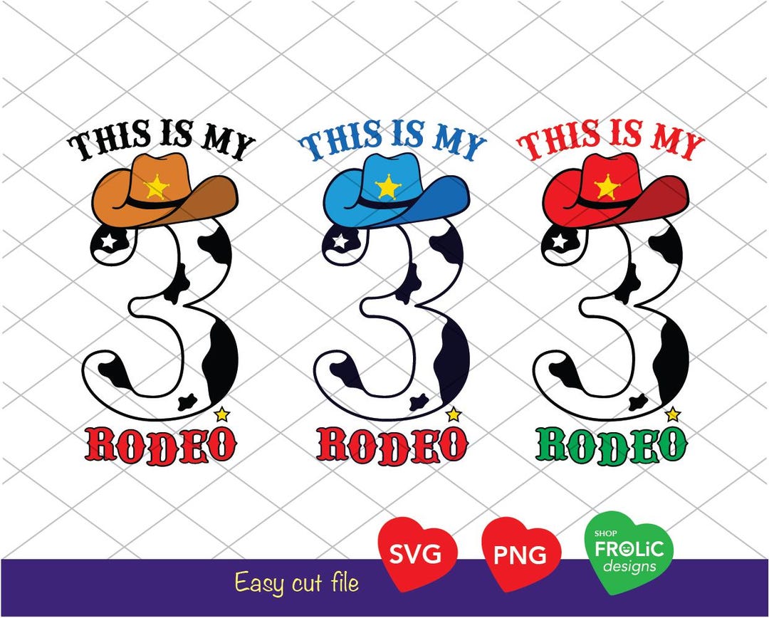This is My 3rd Rodeo SVG, DXF, 3rd Birthday Shirt Boy, Third Birthday ...
