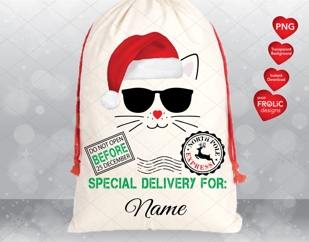 Christmas Santa Sack, Santa Sack Clipart, Christmas Gift Sack, Kids ...